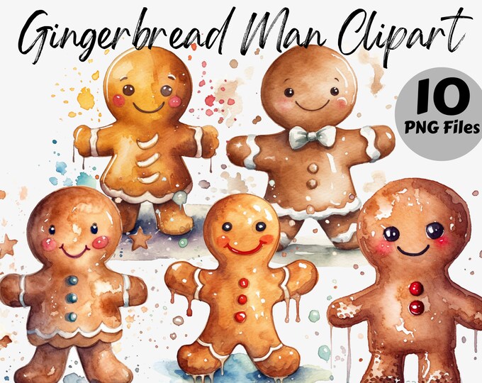 Gingerbread Men Clipart Bundle, Christmas Designs Png Graphics ...
