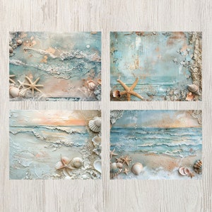 Coastal Junk Journal Page Beach Scrapbook Paper Printable Coastal ...