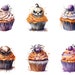 Watercolor Halloween Cupcake Clipart Bundle Halloween - Etsy