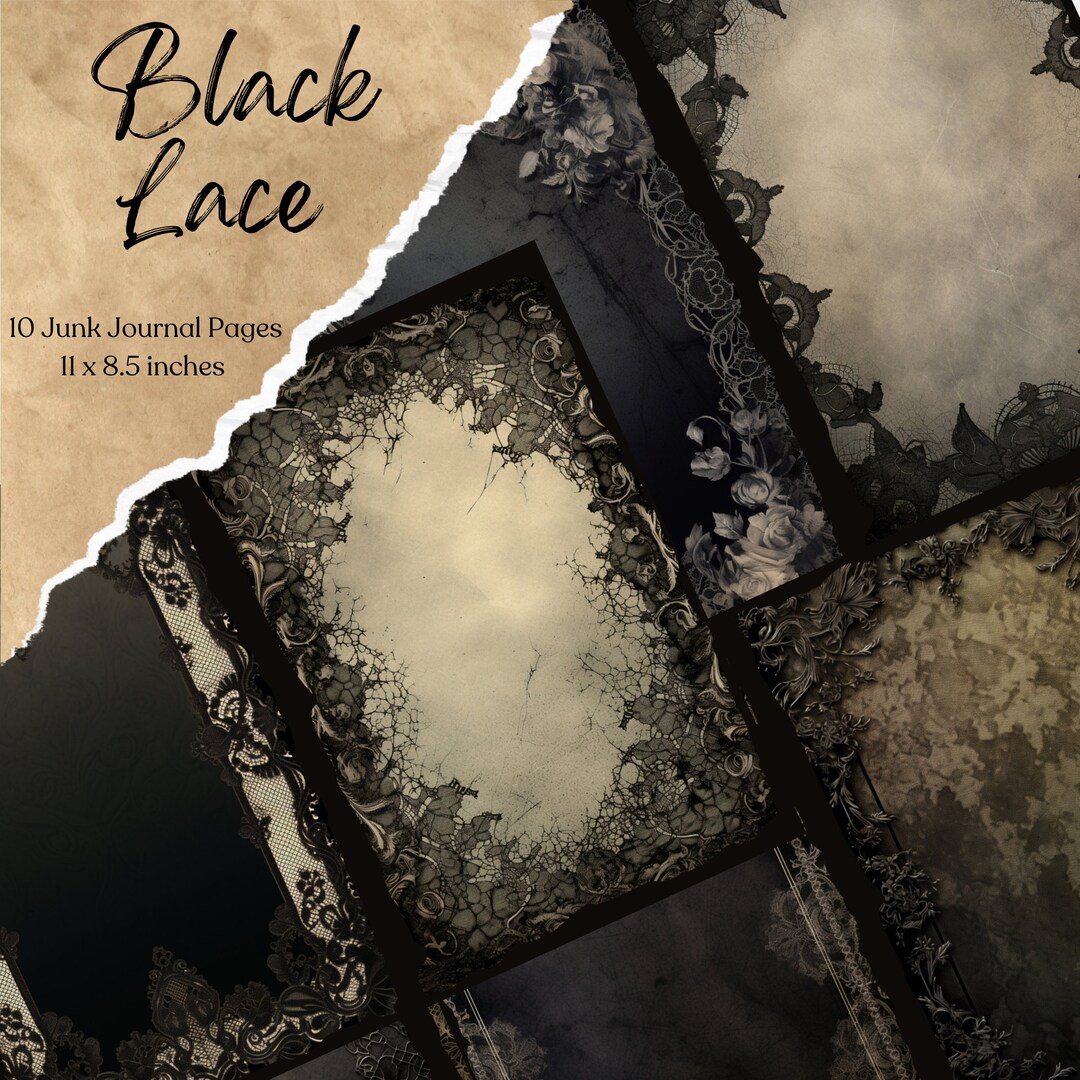 Old Lace Junk Journal Paper Digital Grunge Scrapbook Paper Printable ...