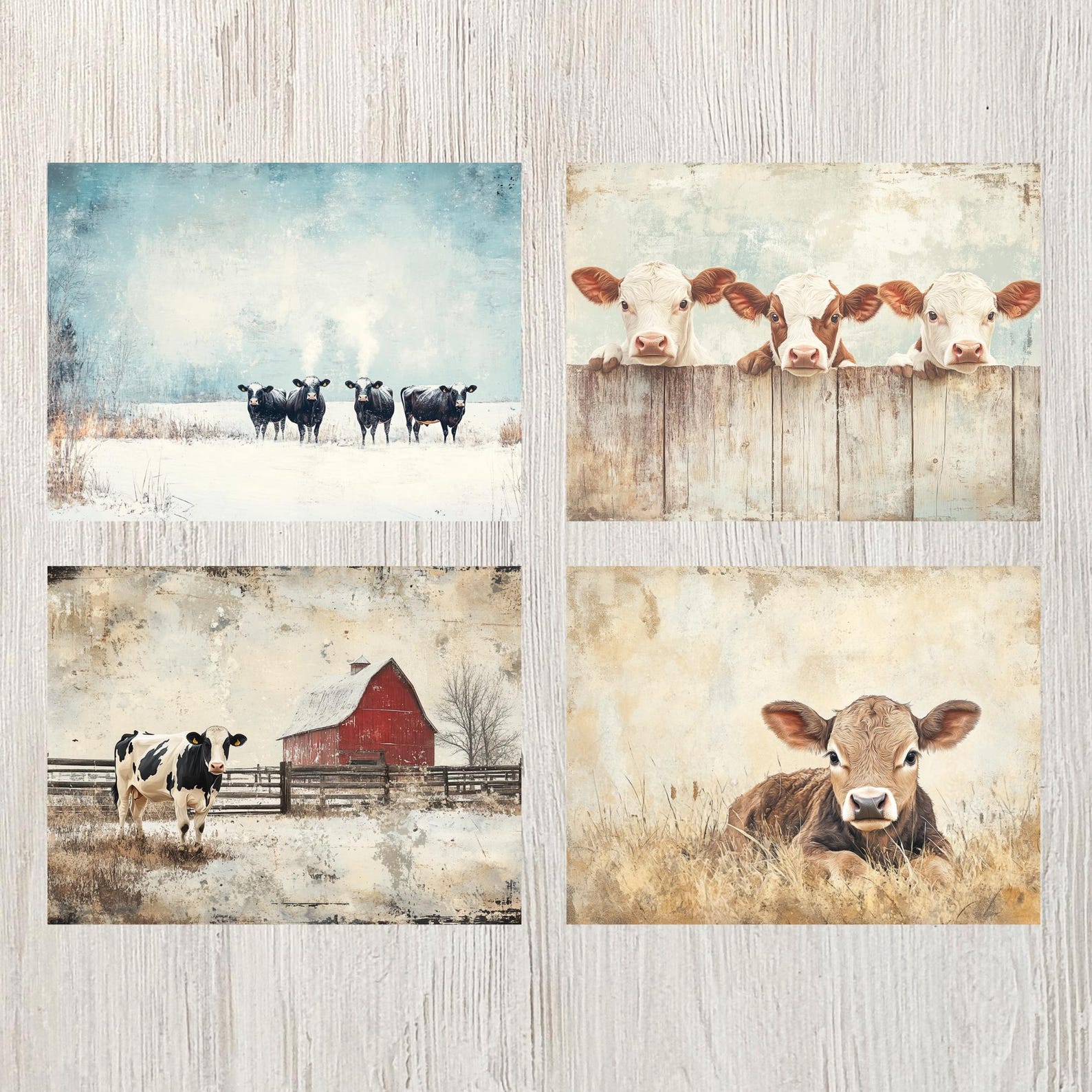Cow Junk Journal Papers Kit Animal Ephemera Printable Download Mixed ...