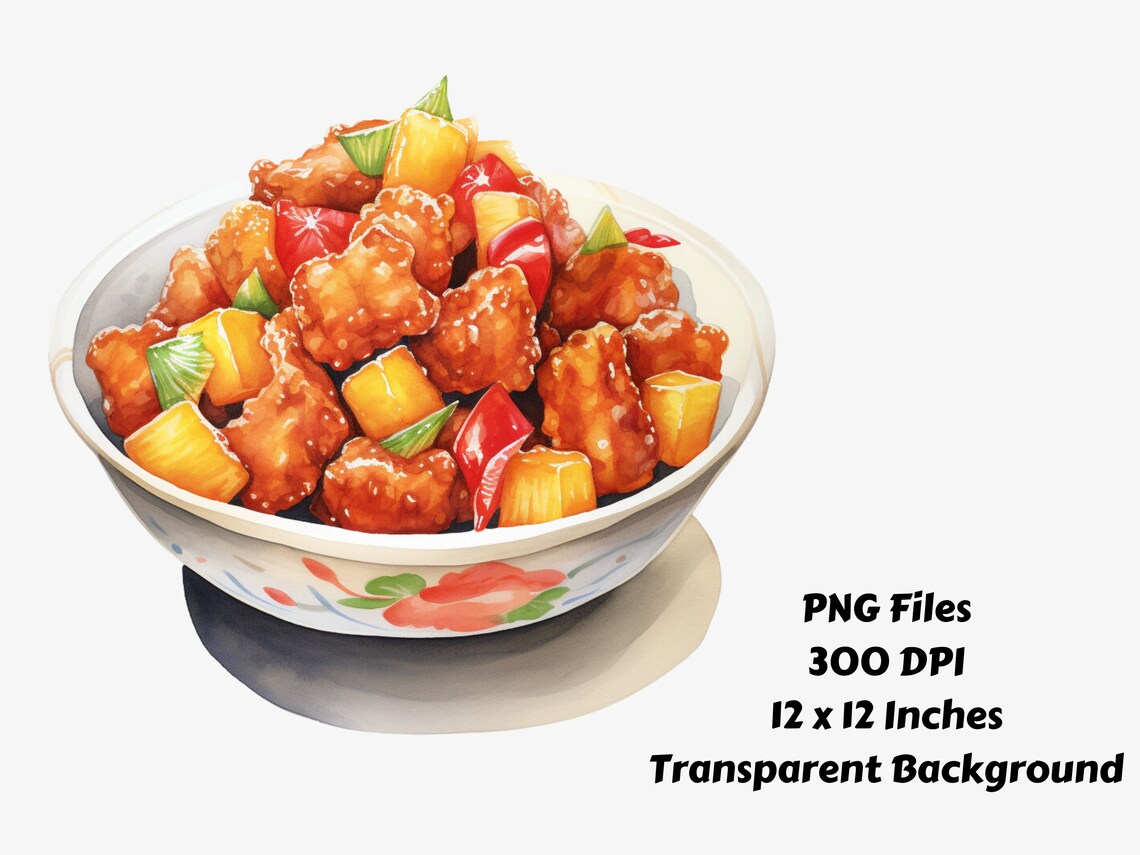 Watercolor Chinese Food Clipart | Chinese Takeout PNG | Kawaii Food PNG ...