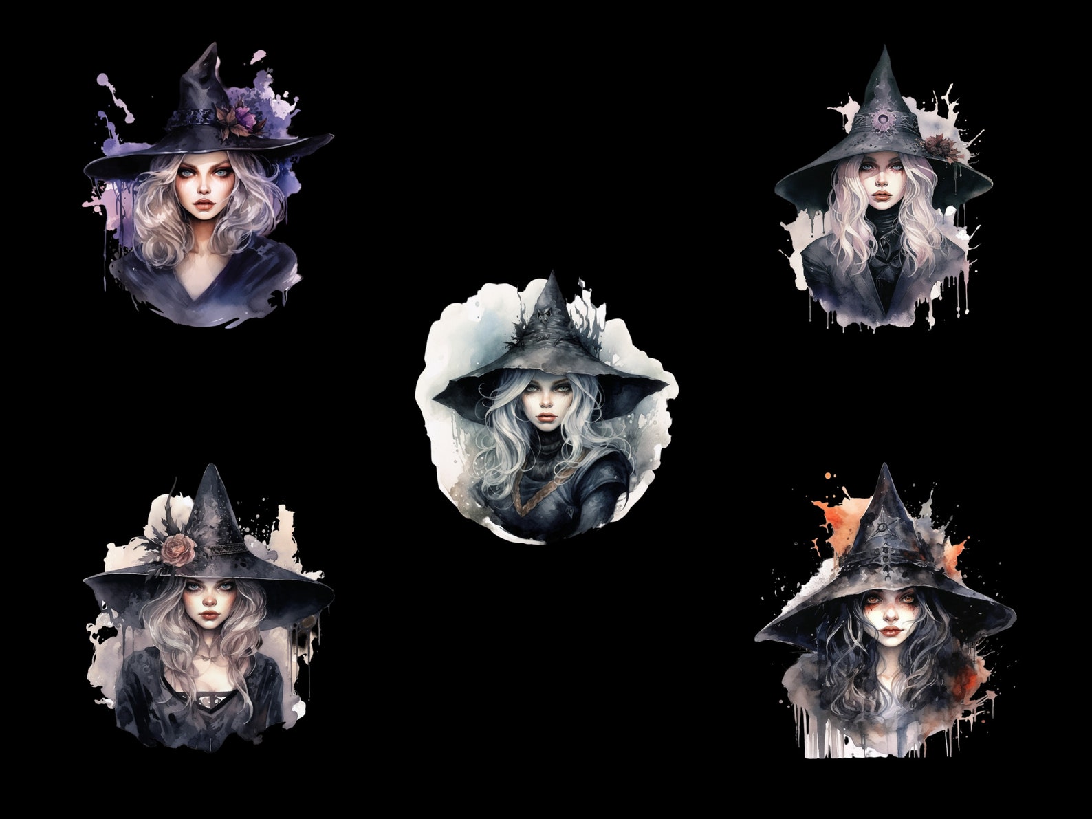 Gothic Witch Clipart Witch Clip Art PNG Magic Clip Art Mystical Clipart ...