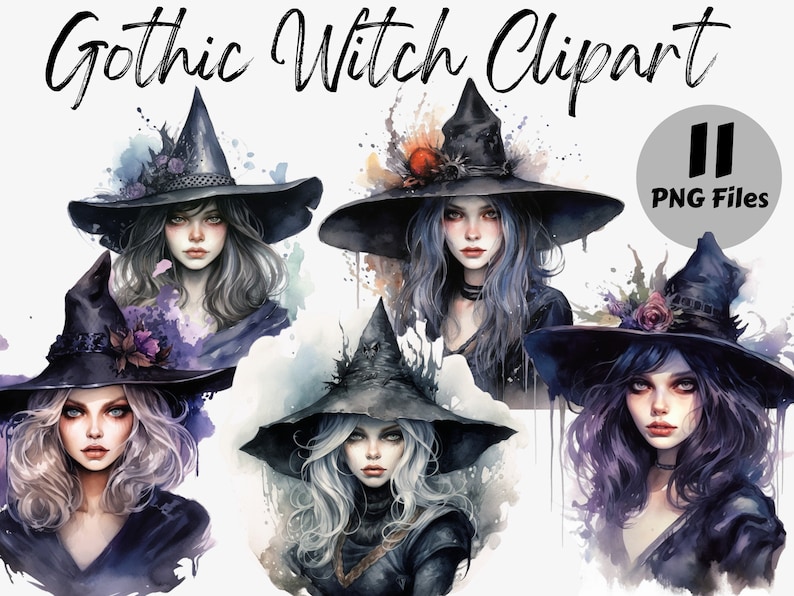 Gothic Witch Clipart Witch Clip Art PNG Magic Clip Art Mystical Clipart ...