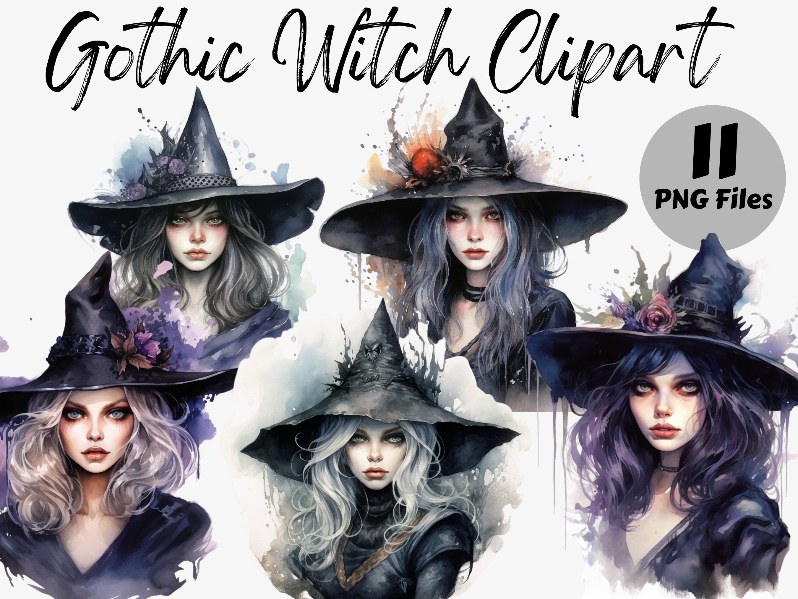 Gothic Witch Clipart Witch Clip Art PNG Magic Clip Art Mystical Clipart ...