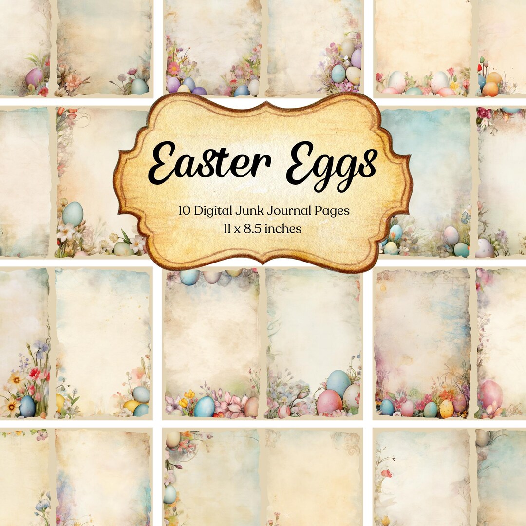 Easter Egg Junk Journal Pages Flower Junk Journal Pages Floral Easter ...