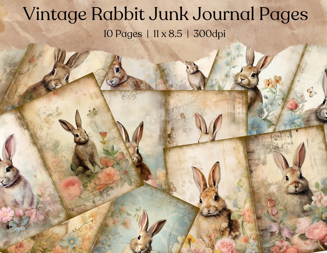 Easter Junk Journal Kit | Bunny Junk Journal | Rabbit | Journal Pages ...