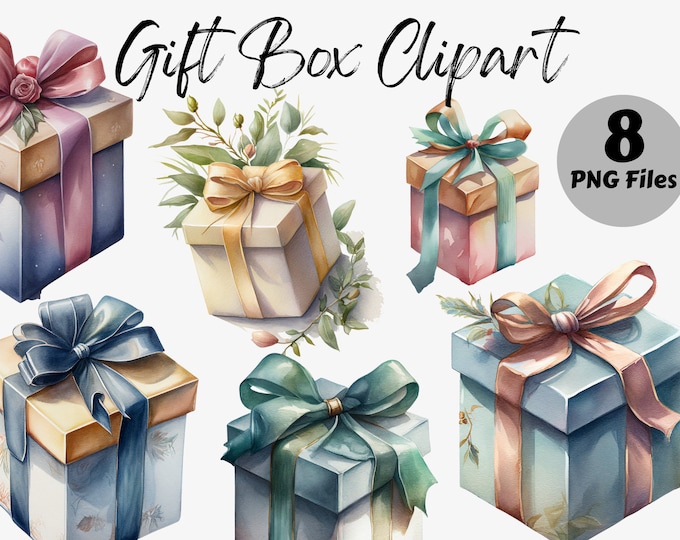 100 Luxury Gift Box Set Cliparts, Planner Clipart, Scrapbook, Bridal ...