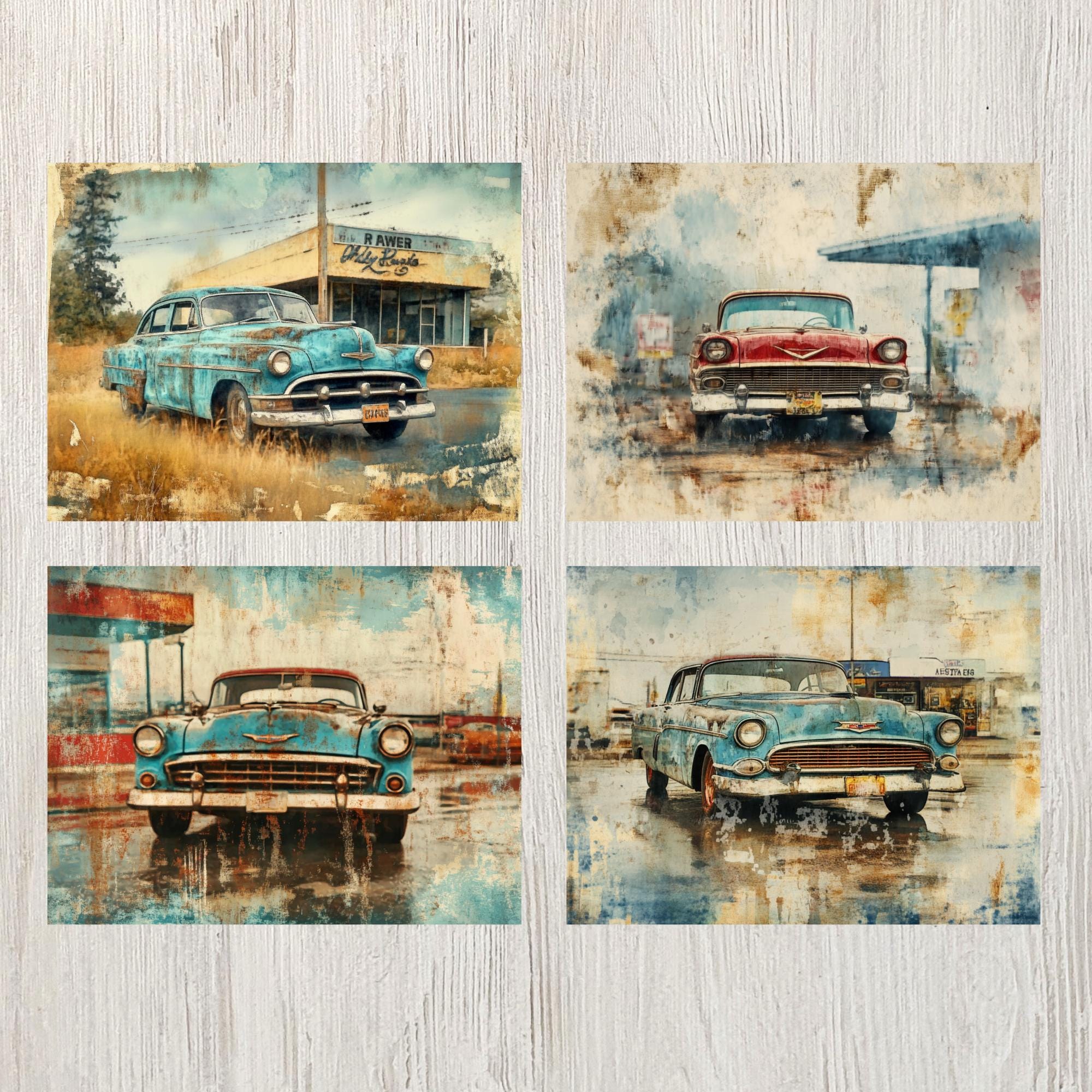 Vintage Vehicle Junk Journal Pages | Digital Scrapbook Paper ...