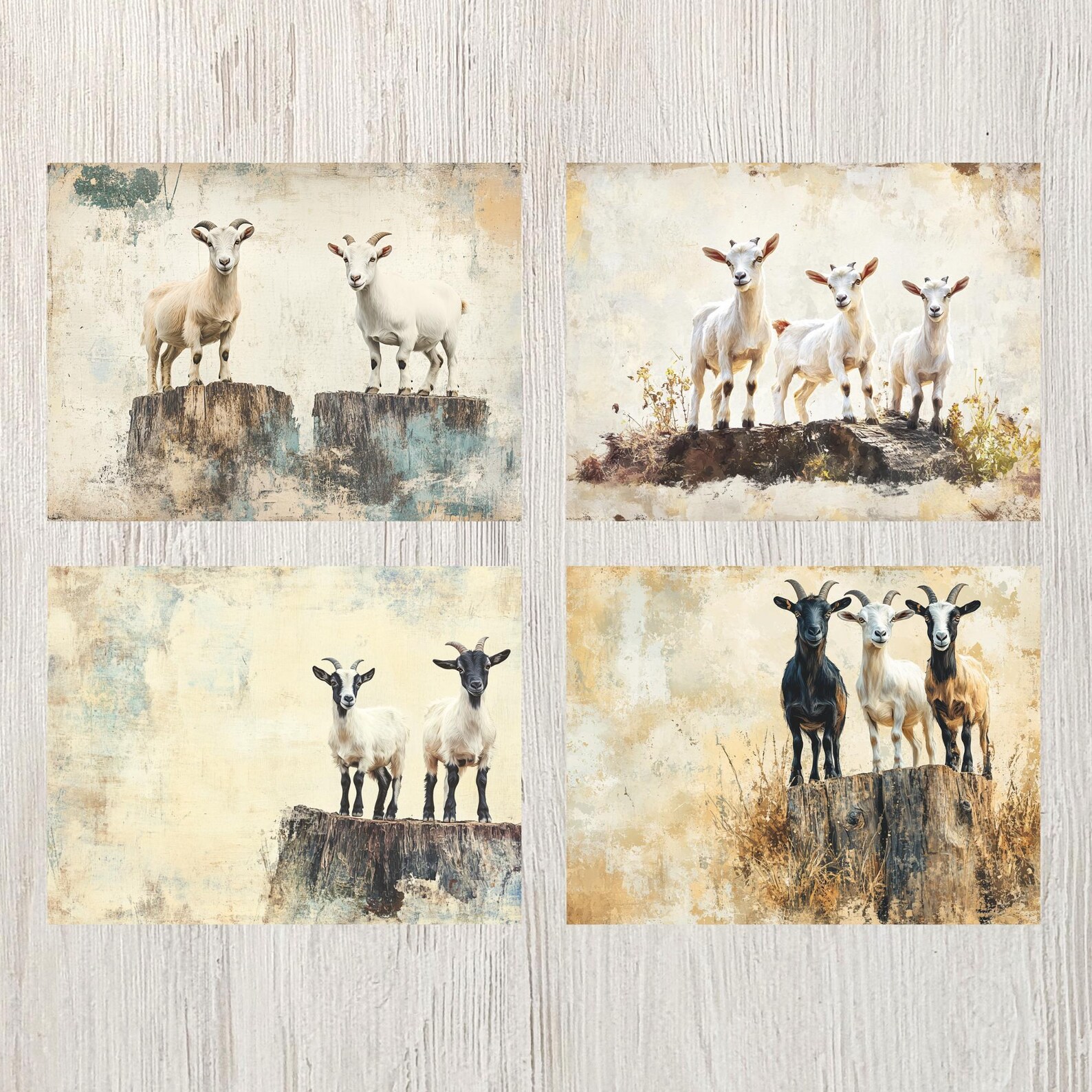 Goat Junk Journal Papers Kit Animal Ephemera Printable Download Mixed ...