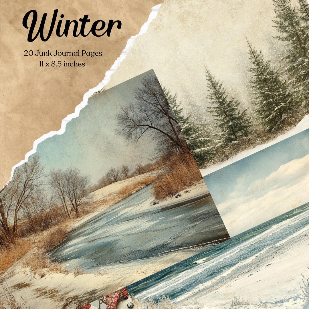 Winter Junk Journal Papers Kit Winter Ephemera Printable Download Mixed ...