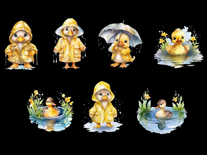 Watercolor Duckling Clipart Bundle | Duckling PNG | Duckling Digital ...