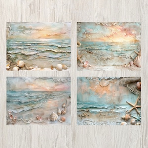 Coastal Junk Journal Page Beach Scrapbook Paper Printable Coastal ...