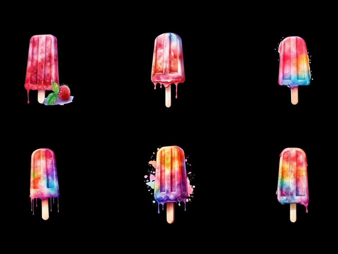 Watercolor Popsicle Clipart Bundle Popsicle PNG Popsicle - Etsy