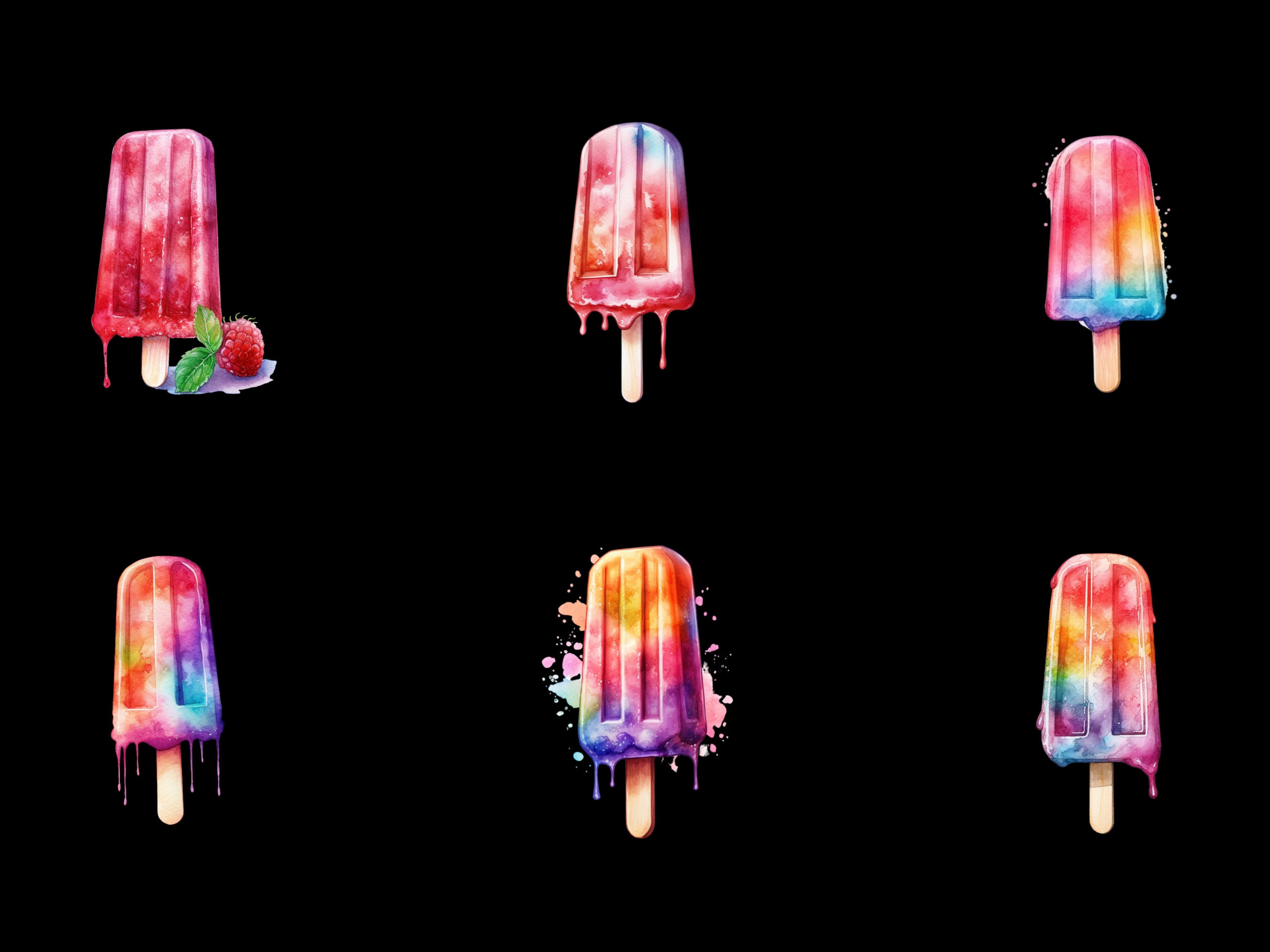 Watercolor Popsicle Clipart Bundle | Popsicle PNG | Popsicle Graphics ...
