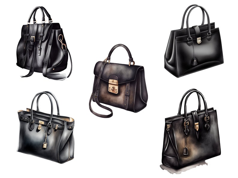 Watercolor Handbag Clipart Bundle Handbag Digital Images Handbag ...