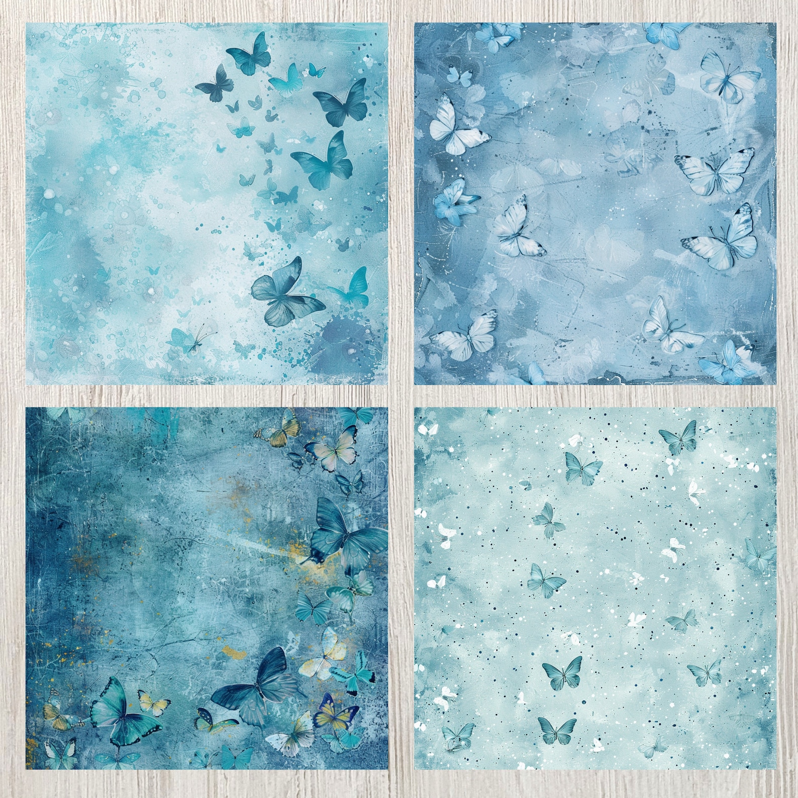 Blue Butterfly Printable Digital Paper Pack | Background | Card Making ...