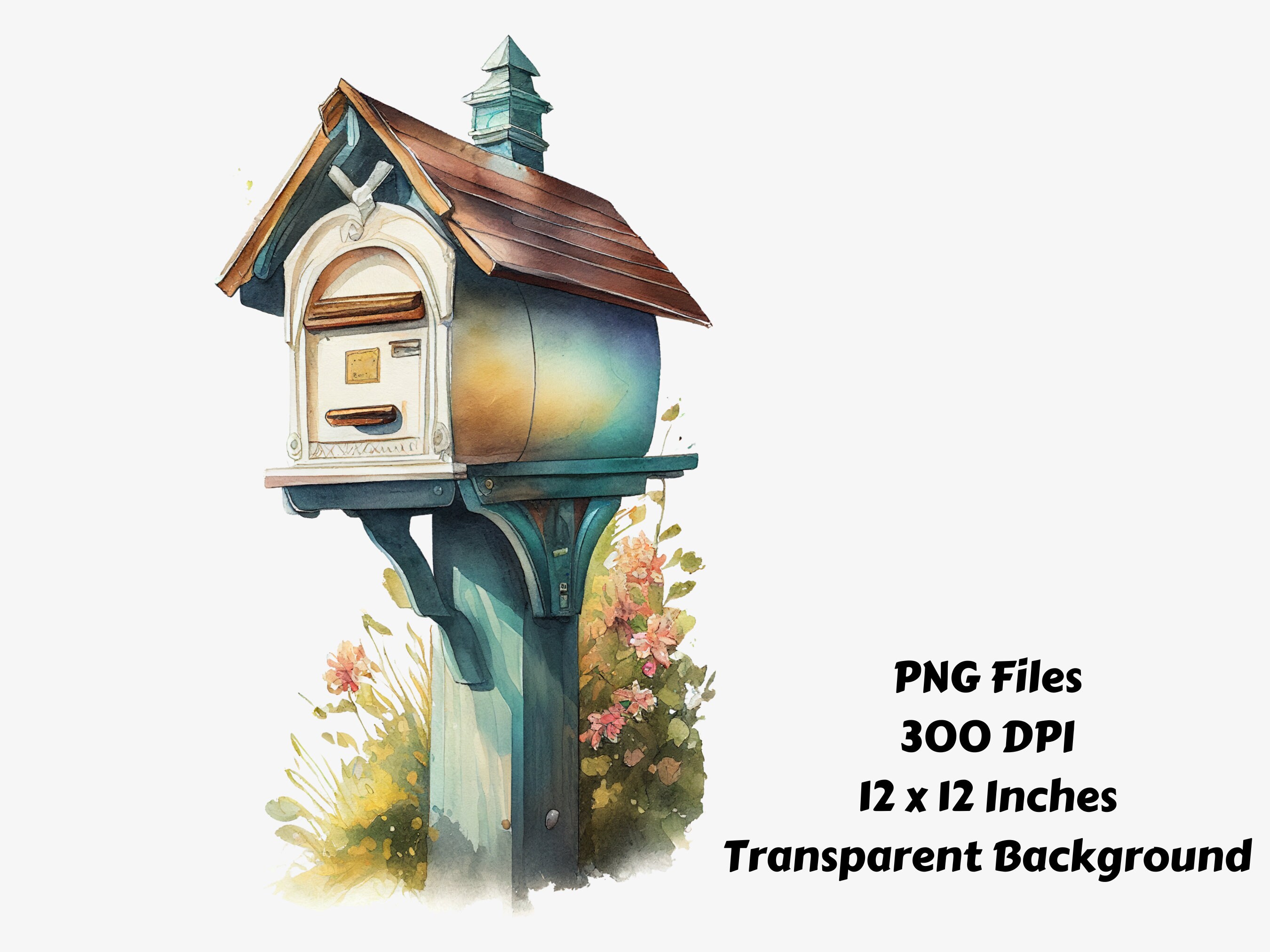 Watercolor Mailbox Clipart Bundle Mailbox Digital Images Mailbox ...