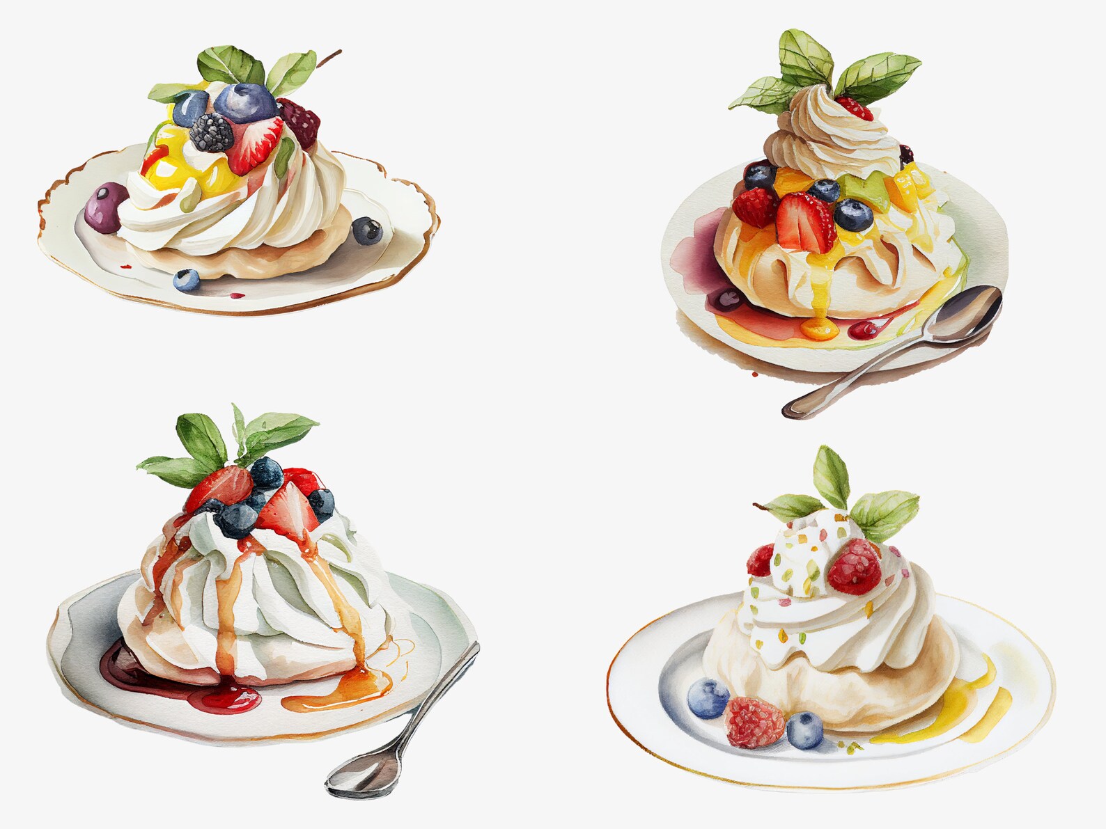Watercolor Pavlova Clipart Bundle Pavlova Digital Images Pavlova ...