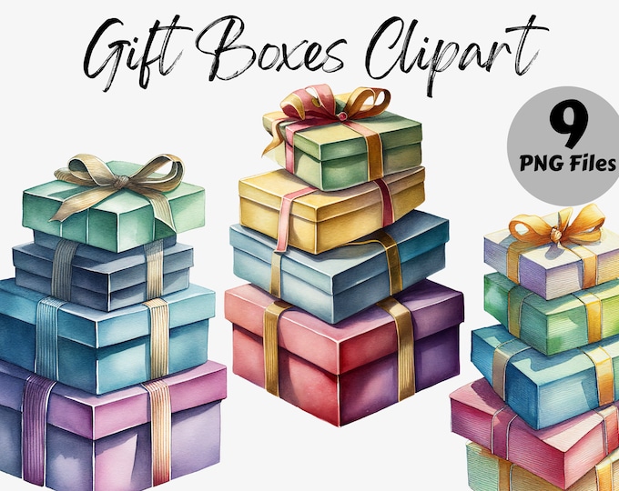 100 Luxury Gift Box Set Cliparts, Planner Clipart, Scrapbook, Bridal ...