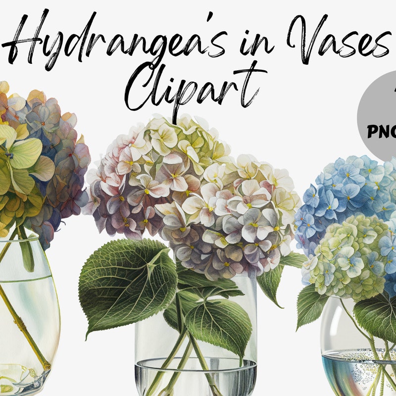 Faux Hydrangea With Vase - Etsy