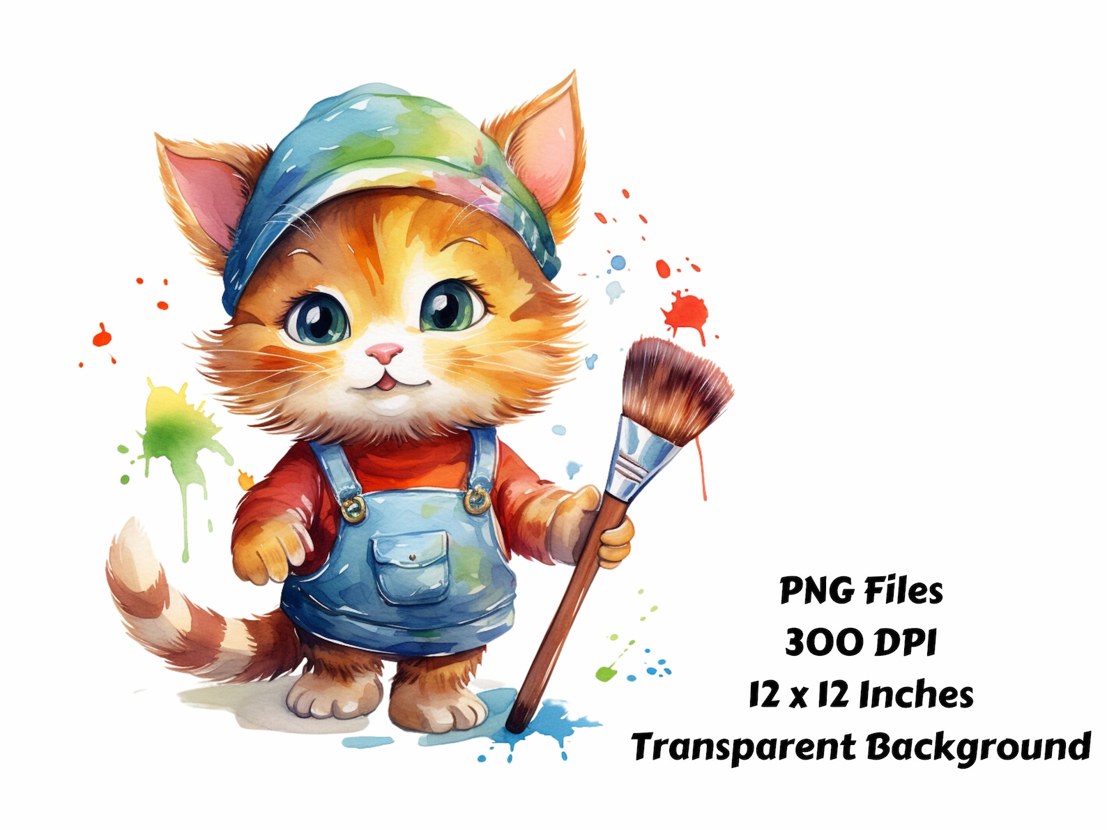 Watercolor Cat Clipart Bundle | Cat PNG | Digital Image Bundle ...