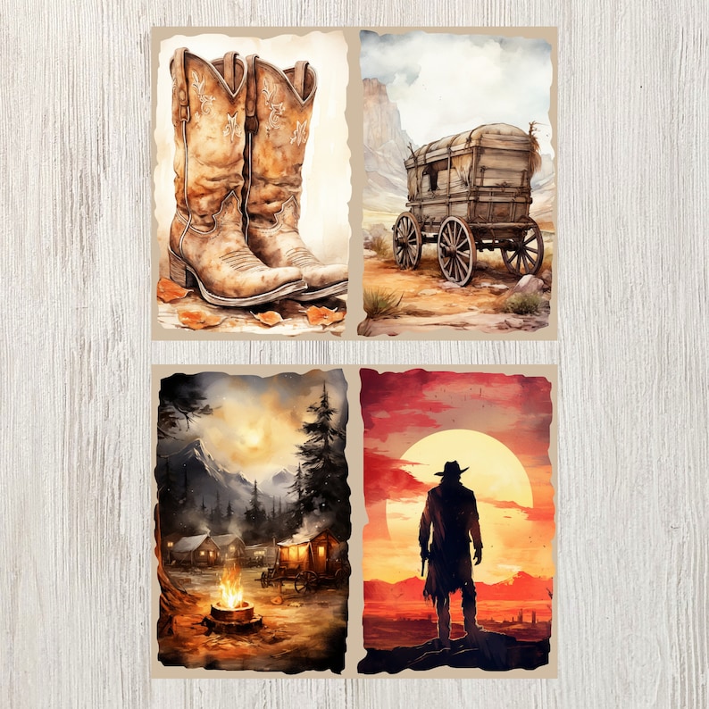 Watercolor Western Junk Journal Printable Pages | Cowboy Junk Journal ...