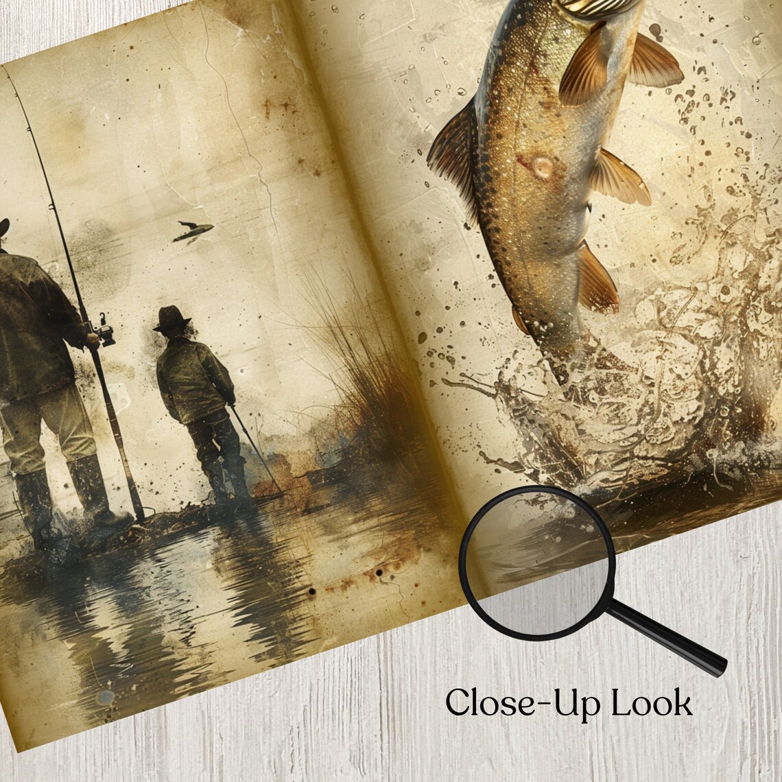 Fishing Junk Journal Pages | Fishermen Ephemera | Vintage | Father and ...