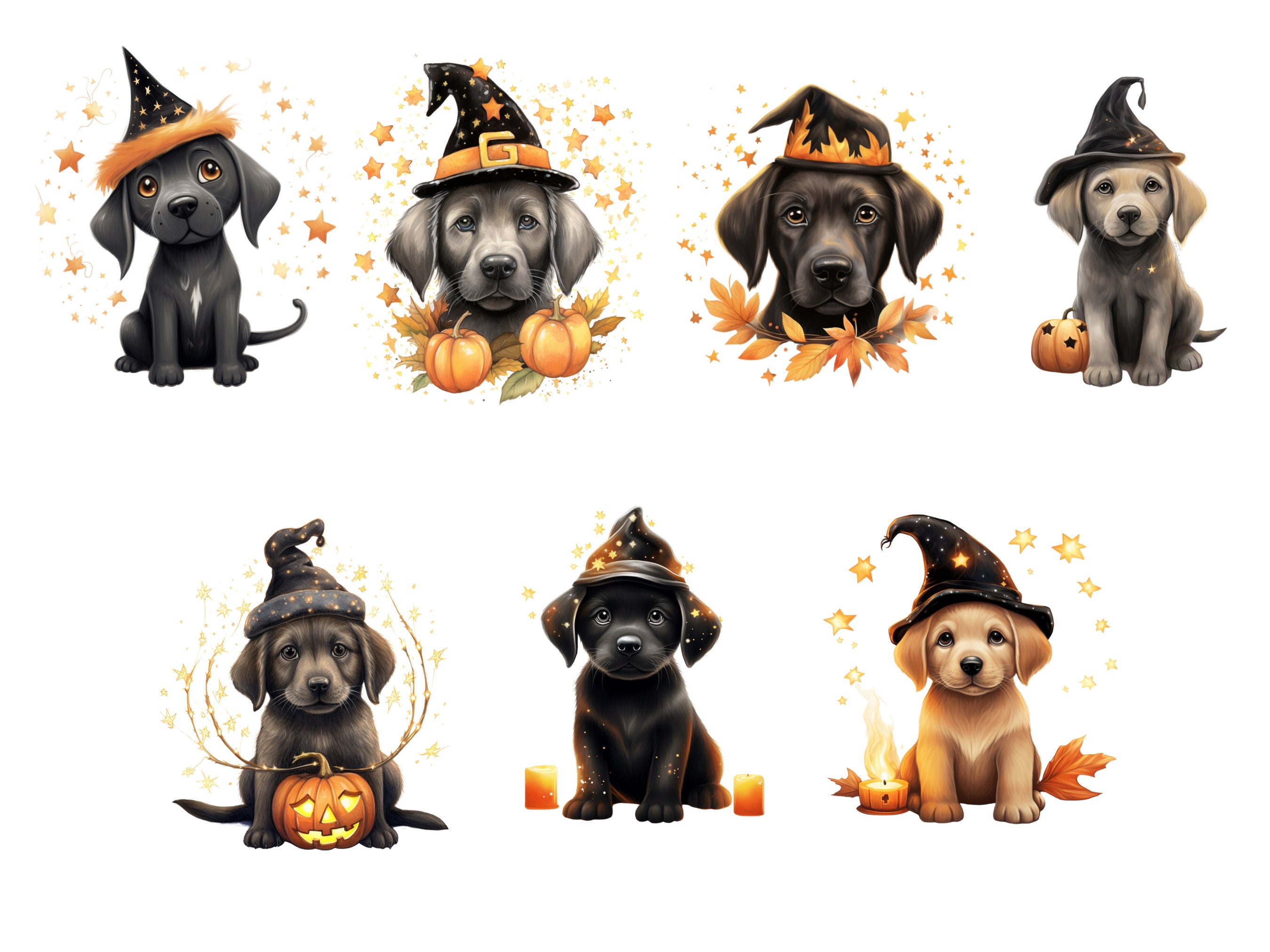 Watercolor Halloween Labrador Clipart Bundle Halloween Digital Images ...