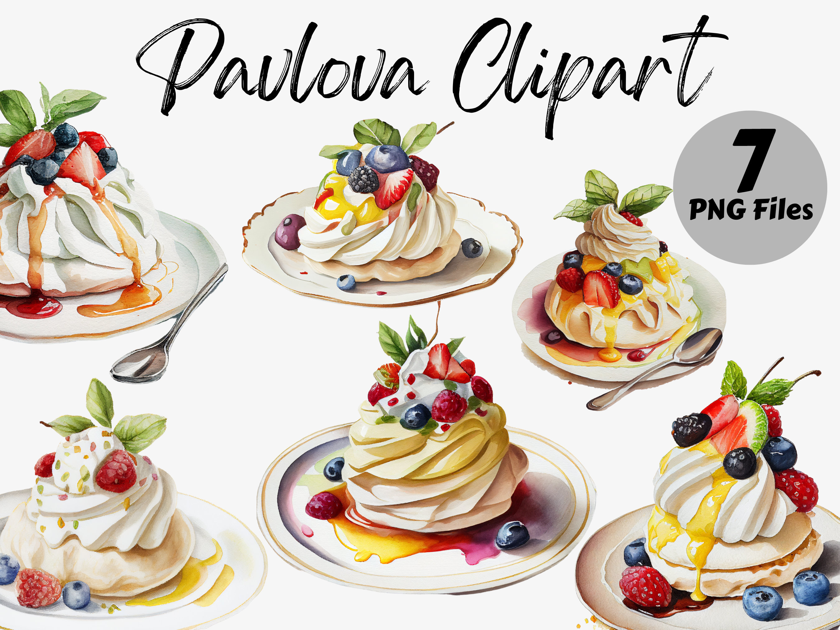 Watercolor Pavlova Clipart Bundle Pavlova Digital Images Pavlova ...