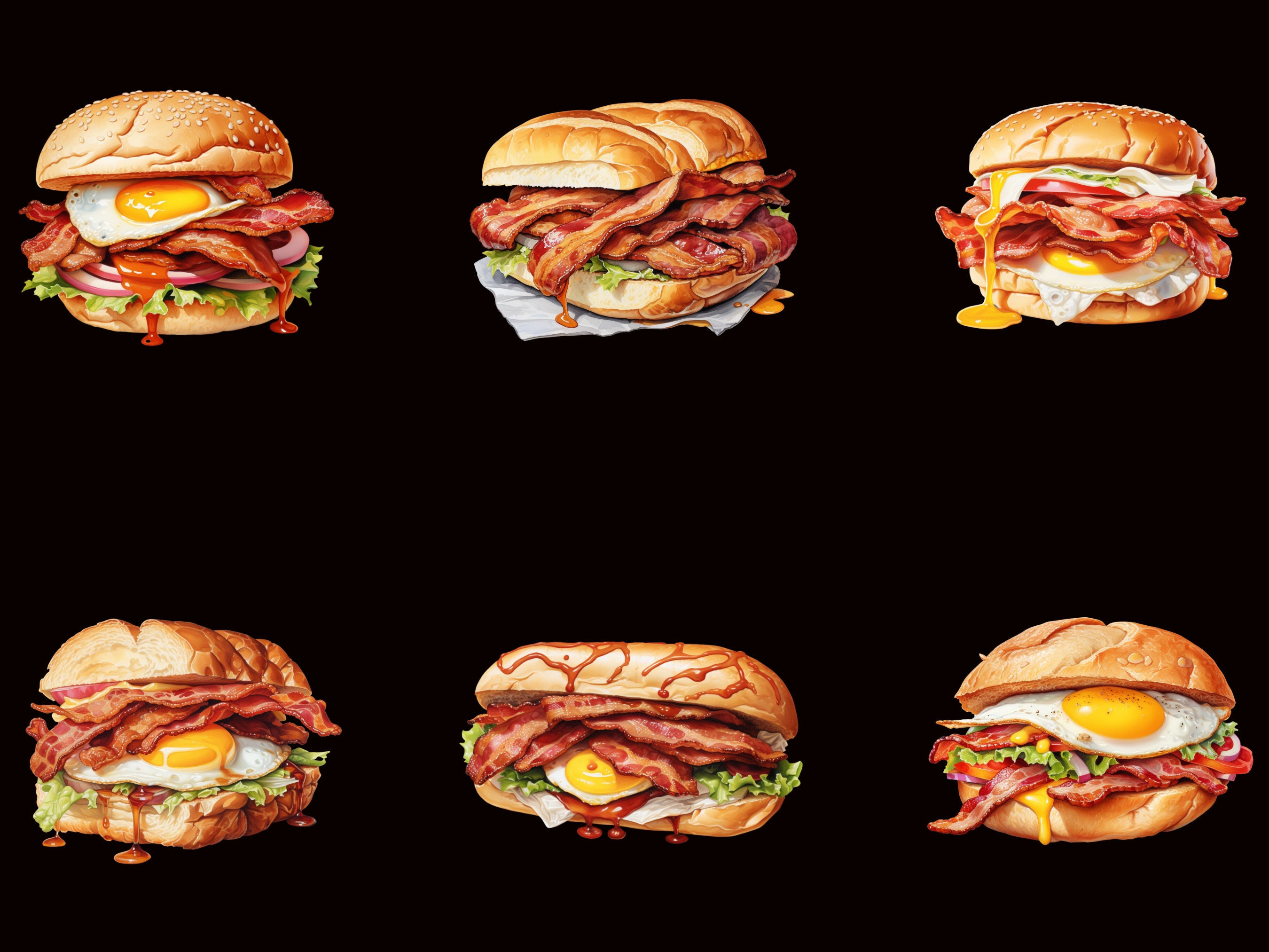Bacon and Egg Roll Clipart Food PNG Bacon Roll Bacon Sandwich ...