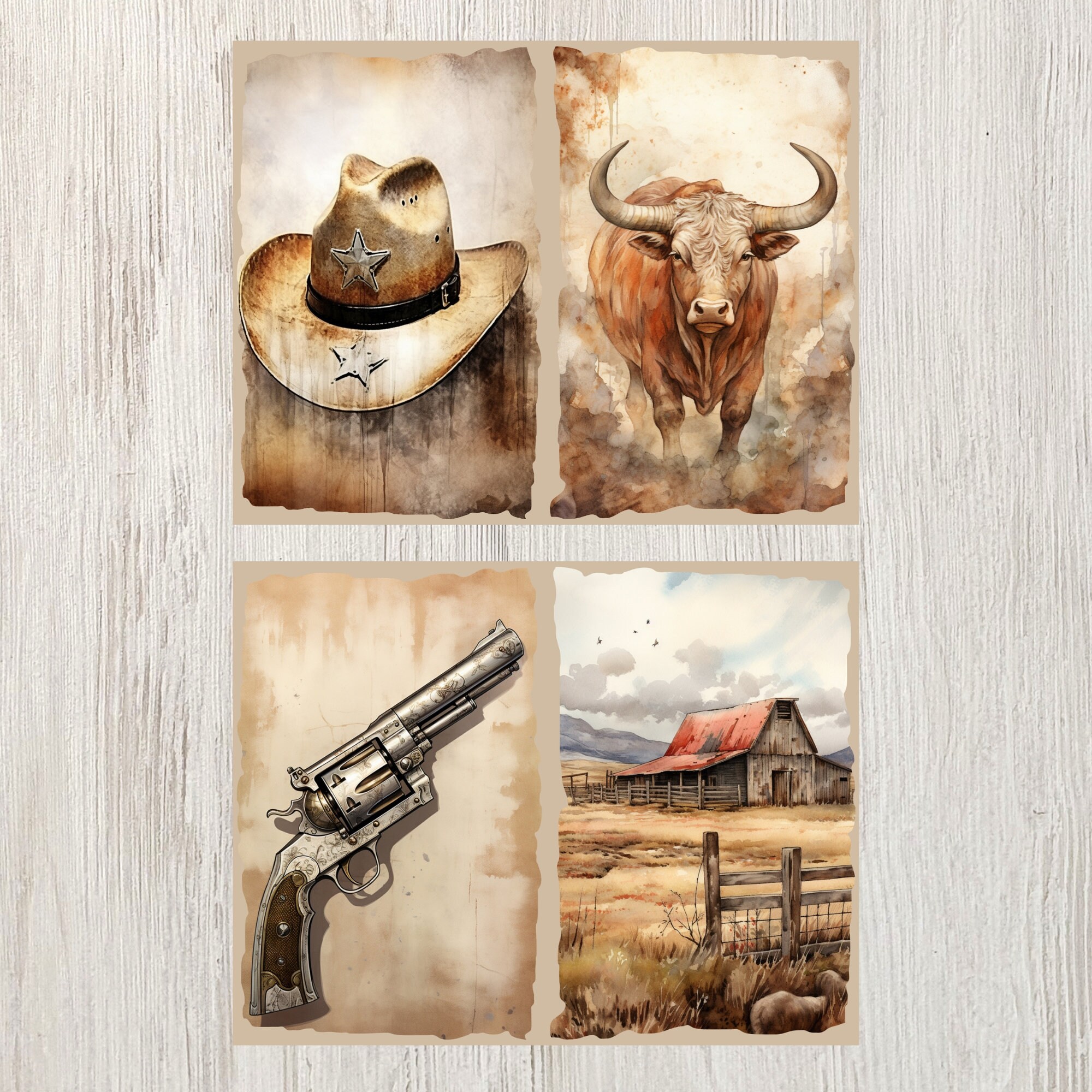 Watercolor Western Junk Journal Printable Pages | Cowboy Junk Journal ...