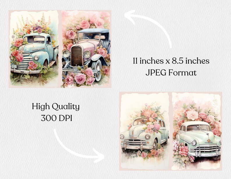 Vintage Vehicle Junk Journal Kit Car Printable Ephemera Journaling ...