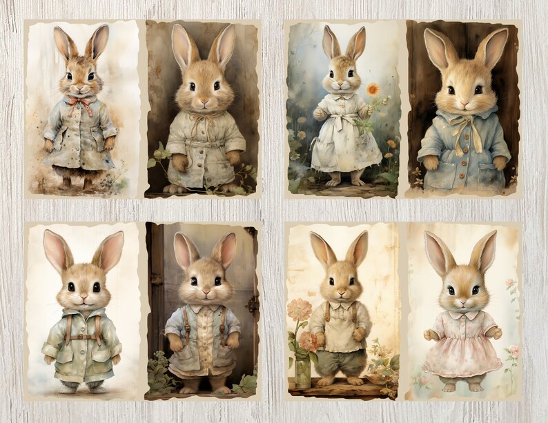 Bunny Junk Journal Page Bundle Rabbit Junk Journal Junk Journal Pages ...