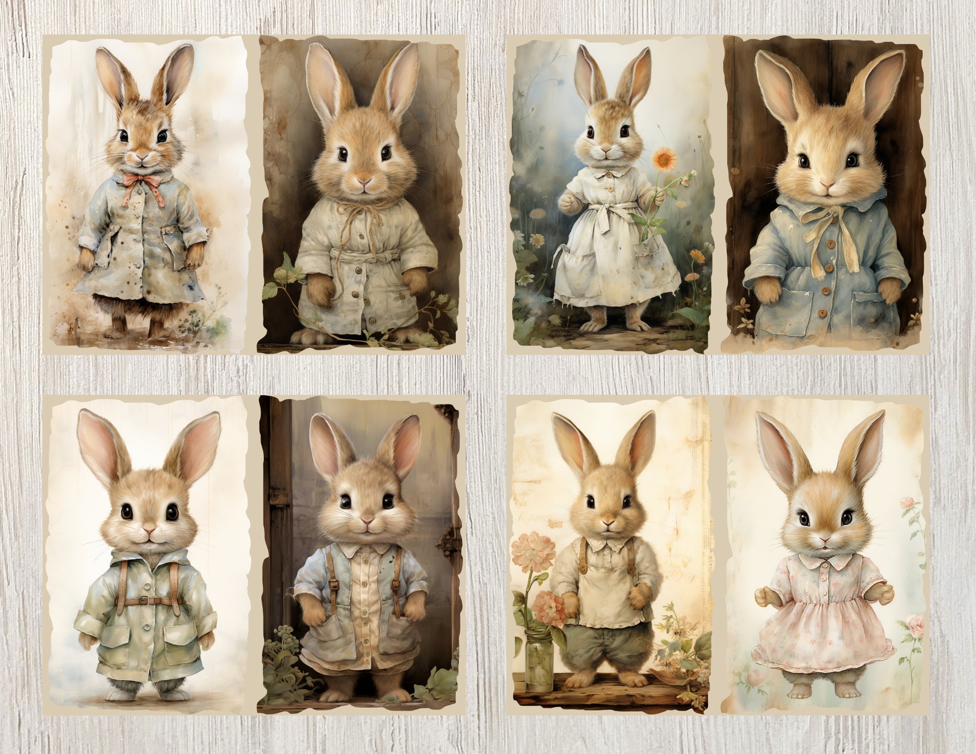 Bunny Junk Journal Page Bundle Rabbit Junk Journal Junk Journal Pages ...