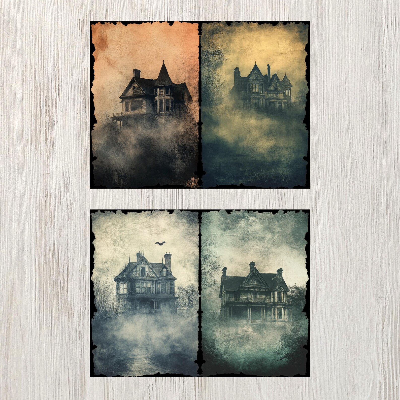 Haunted House Junk Journal Page Digital Scrapbook Paper Spooky ...