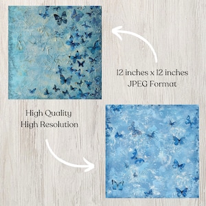 Blue Butterfly Printable Digital Paper Pack | Background | Card Making ...