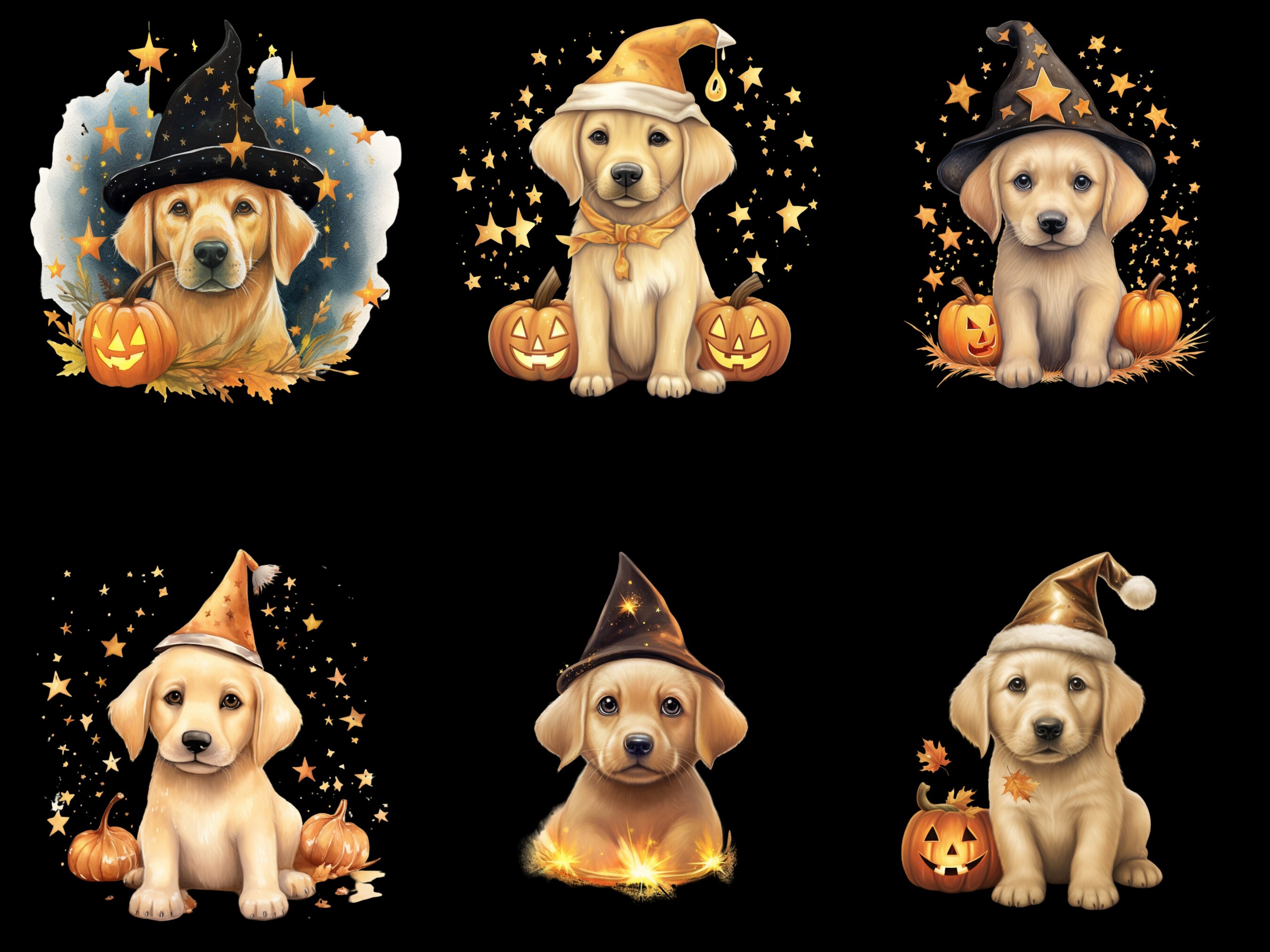 Watercolor Halloween Labrador Clipart Bundle | Halloween Digital Images ...