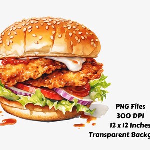 Watercolor Fast Food Clipart PNG Bundle | Hamburger | Hotdog | Pizza ...