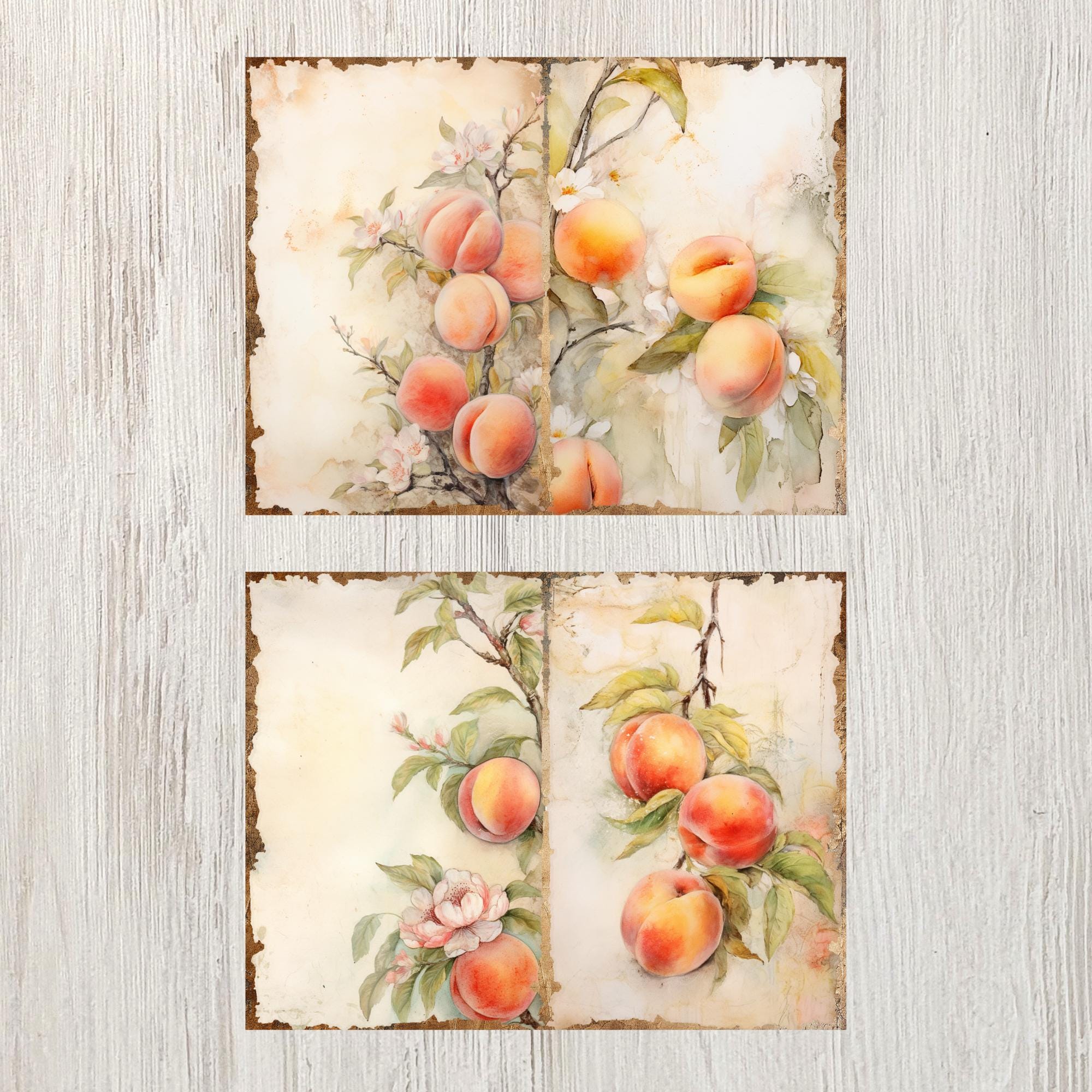 Peach Junk Journal Pages Printable Vintage Paper Craft Paper for ...