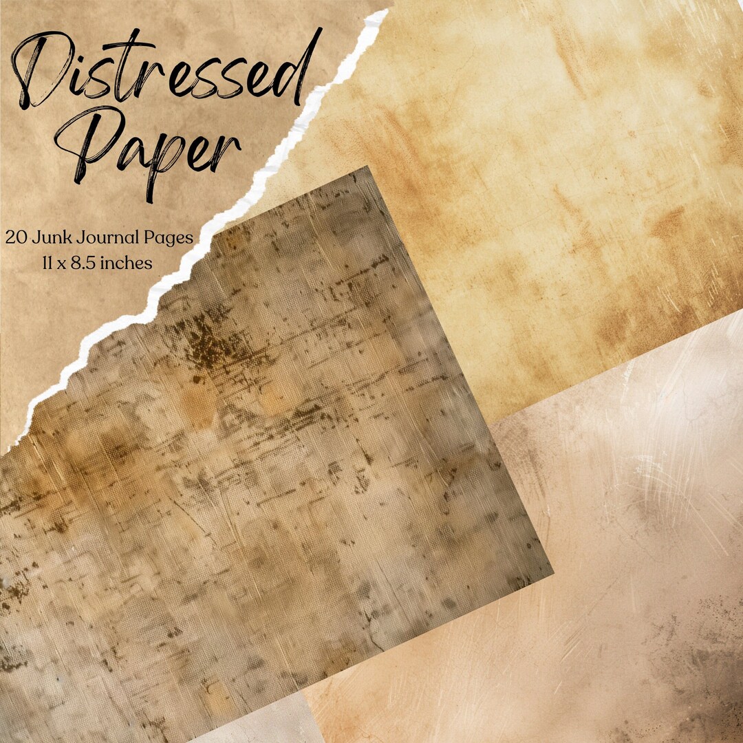 Distressed Paper Junk Journal Page Printable Vintage Paper Craft Paper ...