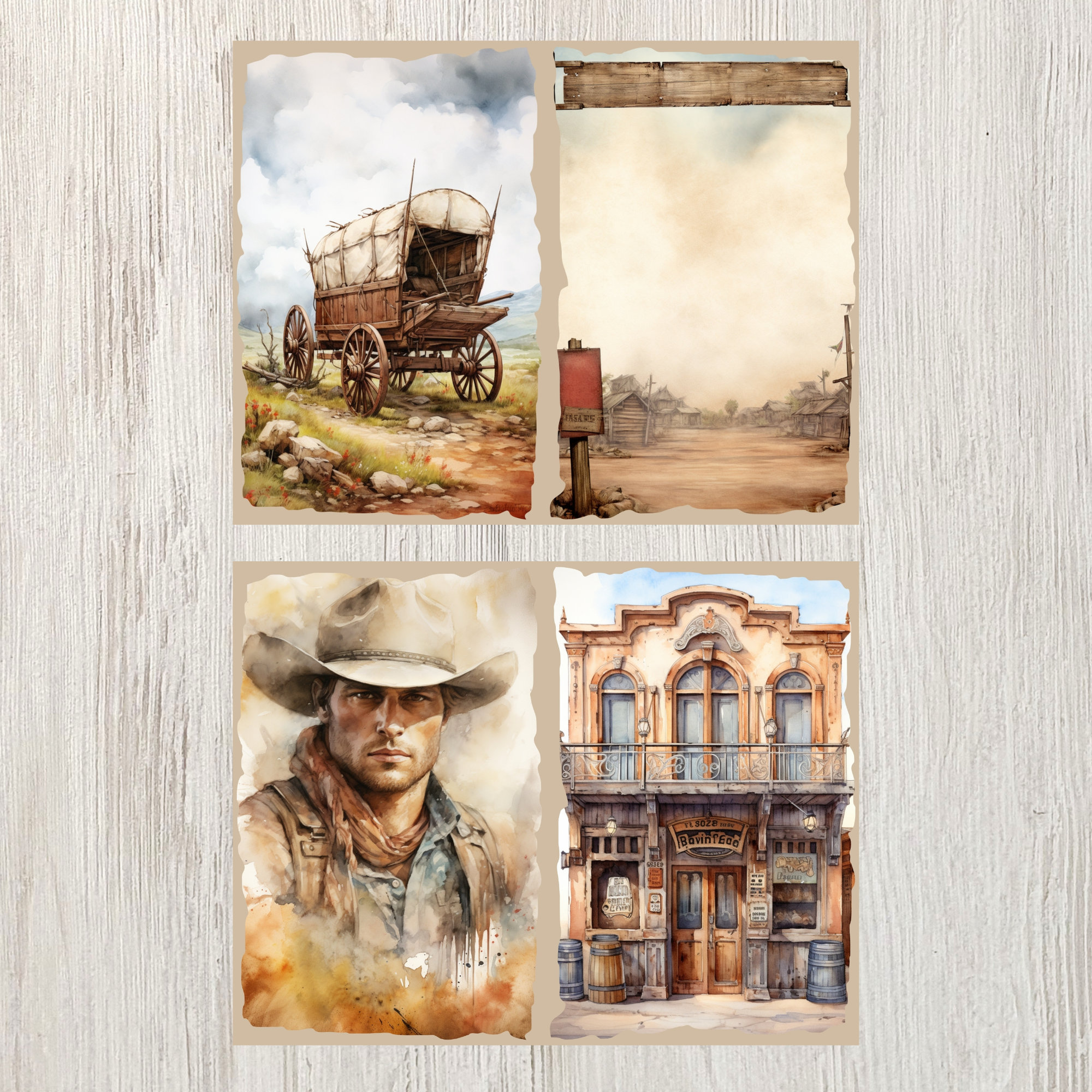 Watercolor Western Junk Journal Printable Pages | Cowboy Junk Journal ...