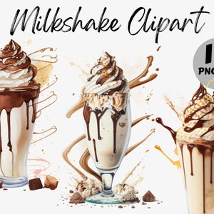 Watercolor Milkshake Clipart Bundle | Milkshake Digital Images ...