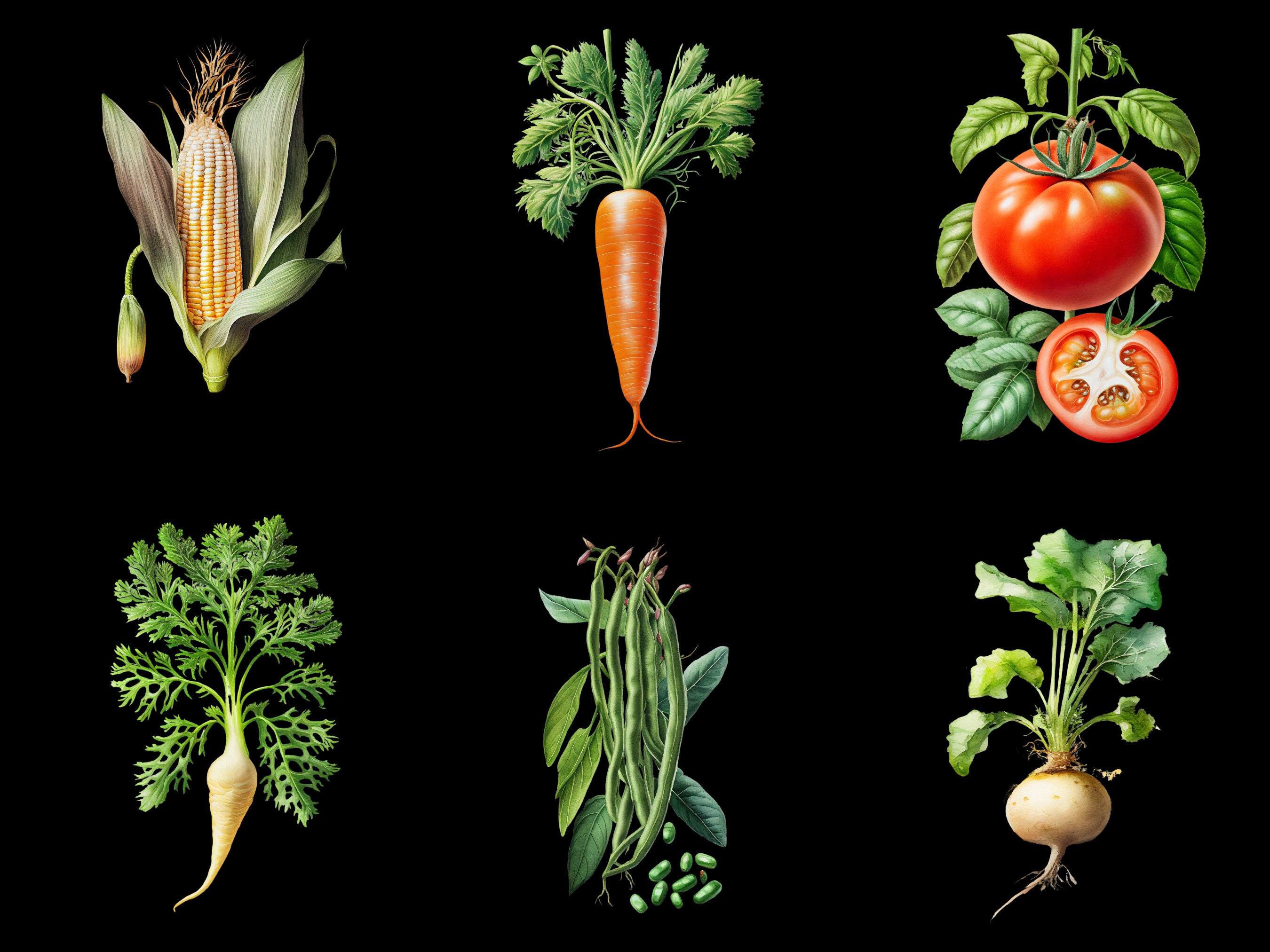 Watercolor Vegetable Clipart Bundle Vegetable Digital Images Vegetable ...