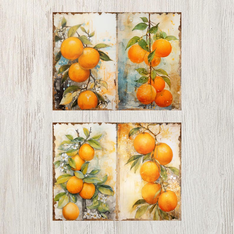 Oranges Junk Journal Pages Printable Vintage Paper Craft Paper for ...