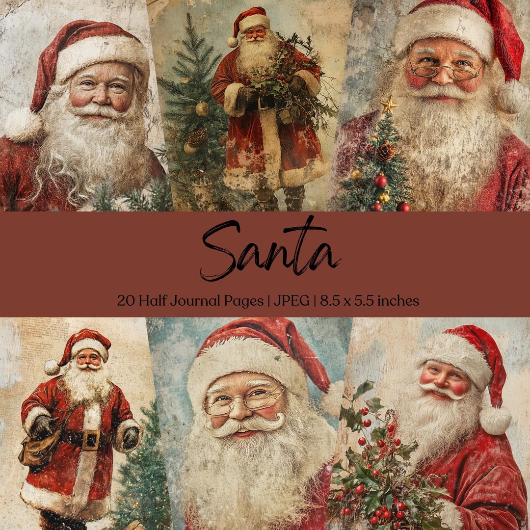 Santa Junk Journal Page Christmas Junk Journal Printable Paper Digital ...