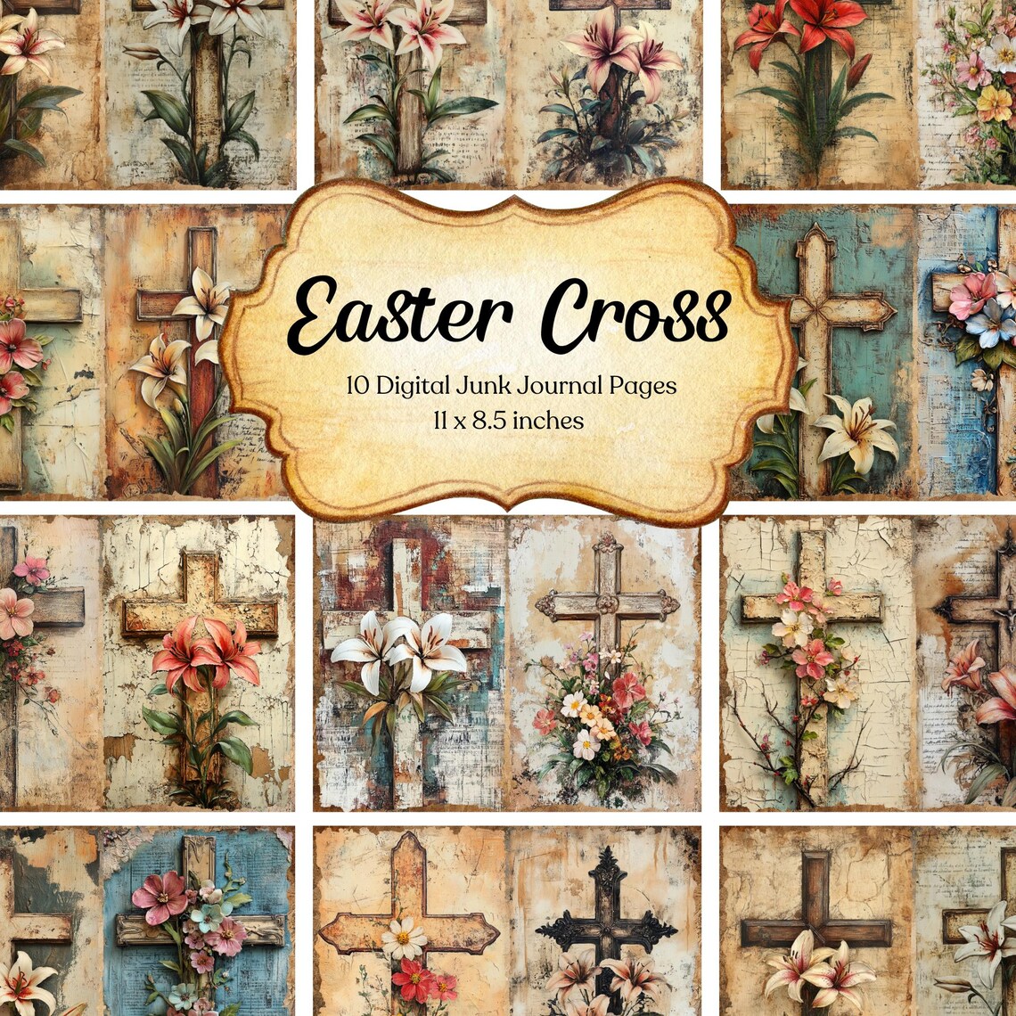 Easter Cross Junk Journal Pages Holy Junk Journal Christian Journal ...
