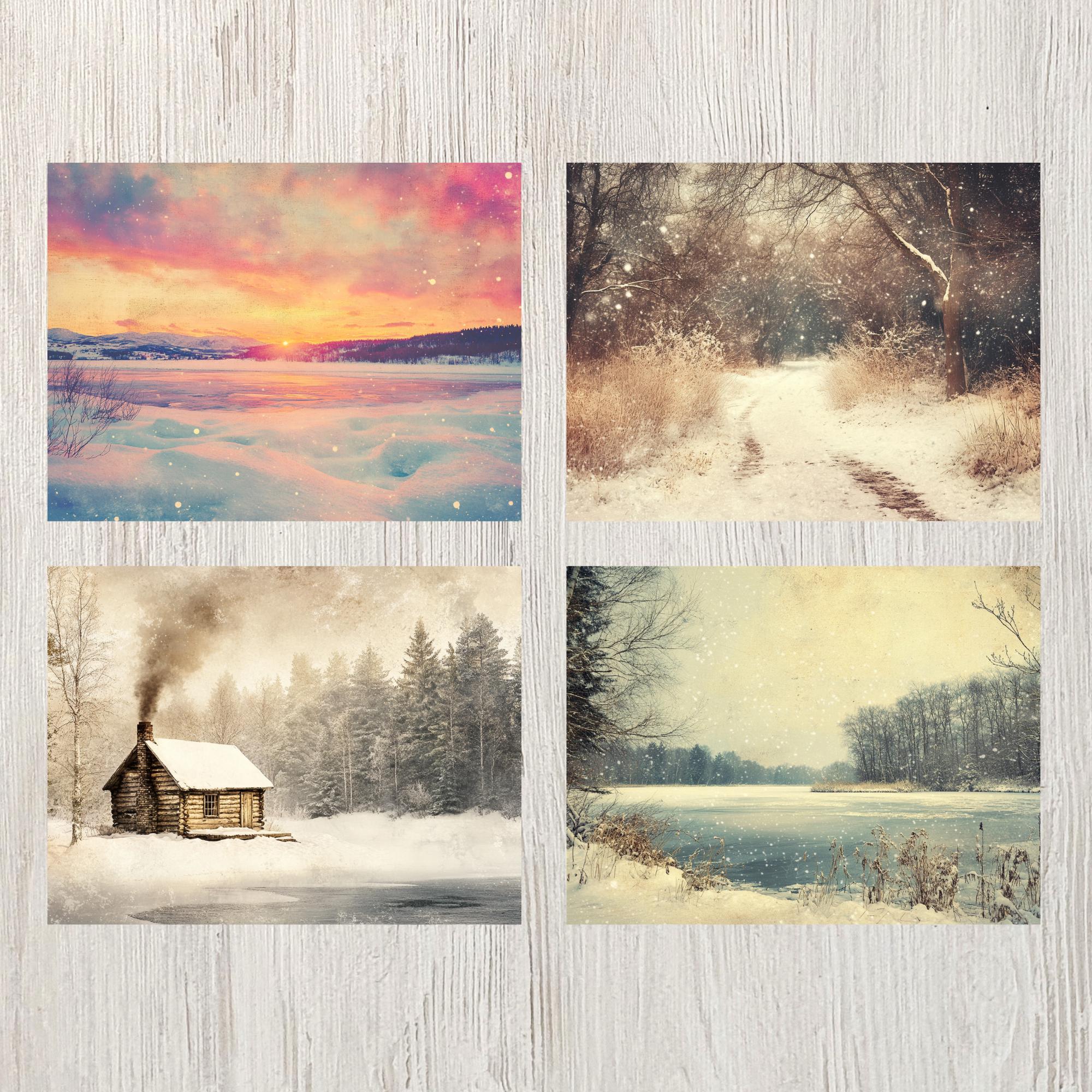 Winter Junk Journal Papers Kit Winter Ephemera Printable Download Mixed ...