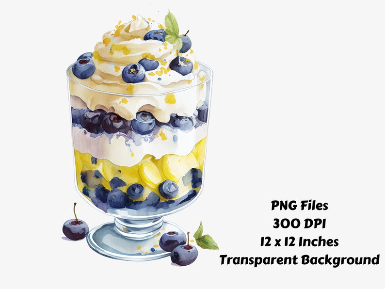 Watercolor Trifle Clipart Bundle Trifle Digital Images Trifle Graphics ...