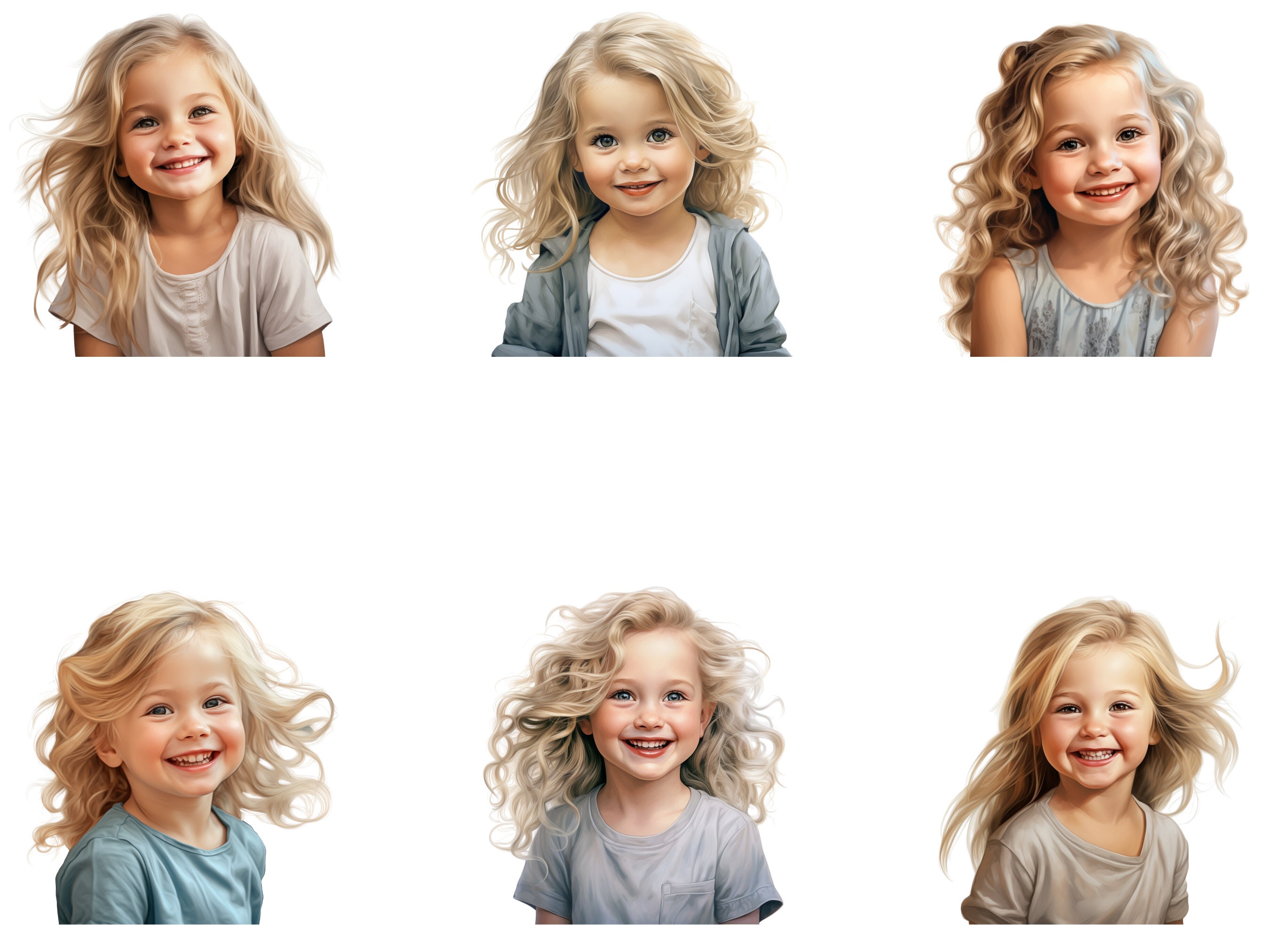 Watercolor Little Blonde Girl Clipart PNG Clipart Element Summer Girl ...